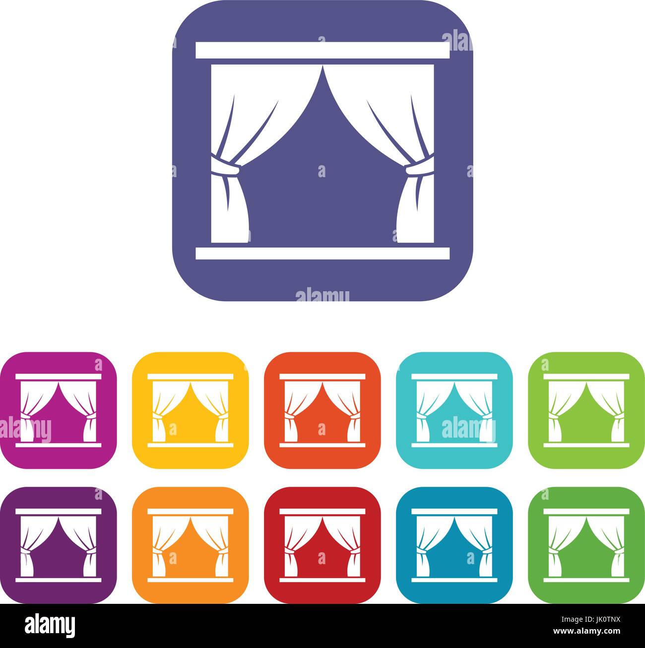 Curtain on stage icons set Stock Vector Image & Art - Alamy