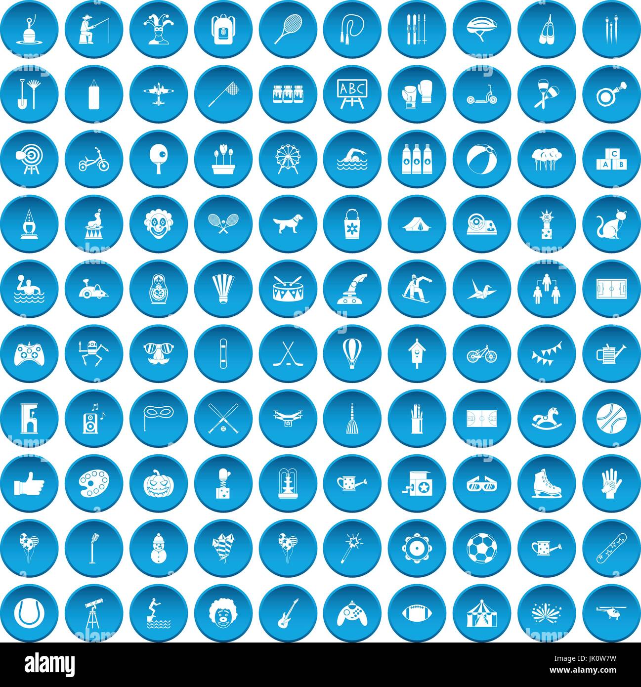 100 kids activity icons set blue Stock Vector Image & Art - Alamy