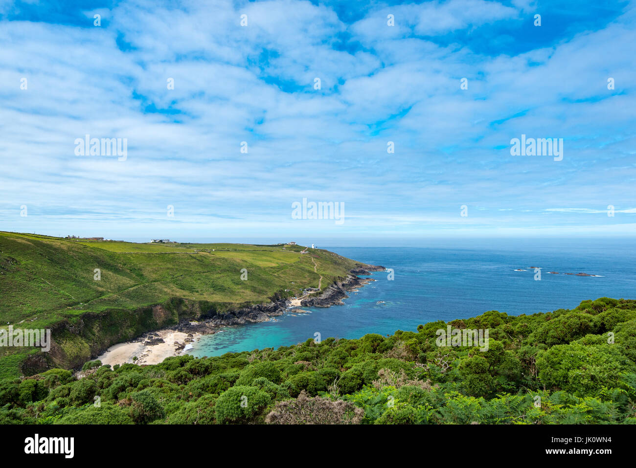 Pendeen Watch and Portheras Cove from Carn Clough, Penwith, Cornwall ...