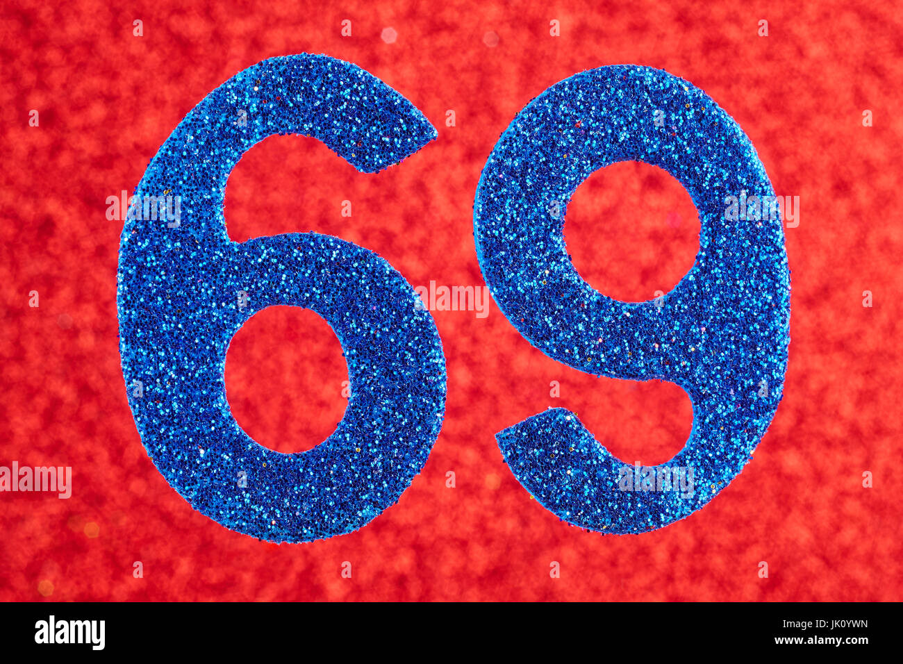 Number sixty-eight yellow color over a red background. Anniversary ...