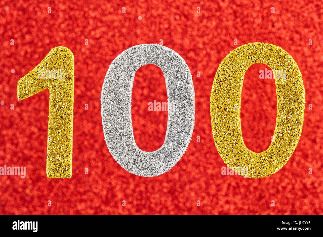 Number one hundred over a red background. Anniversary. Horizontal Stock ...