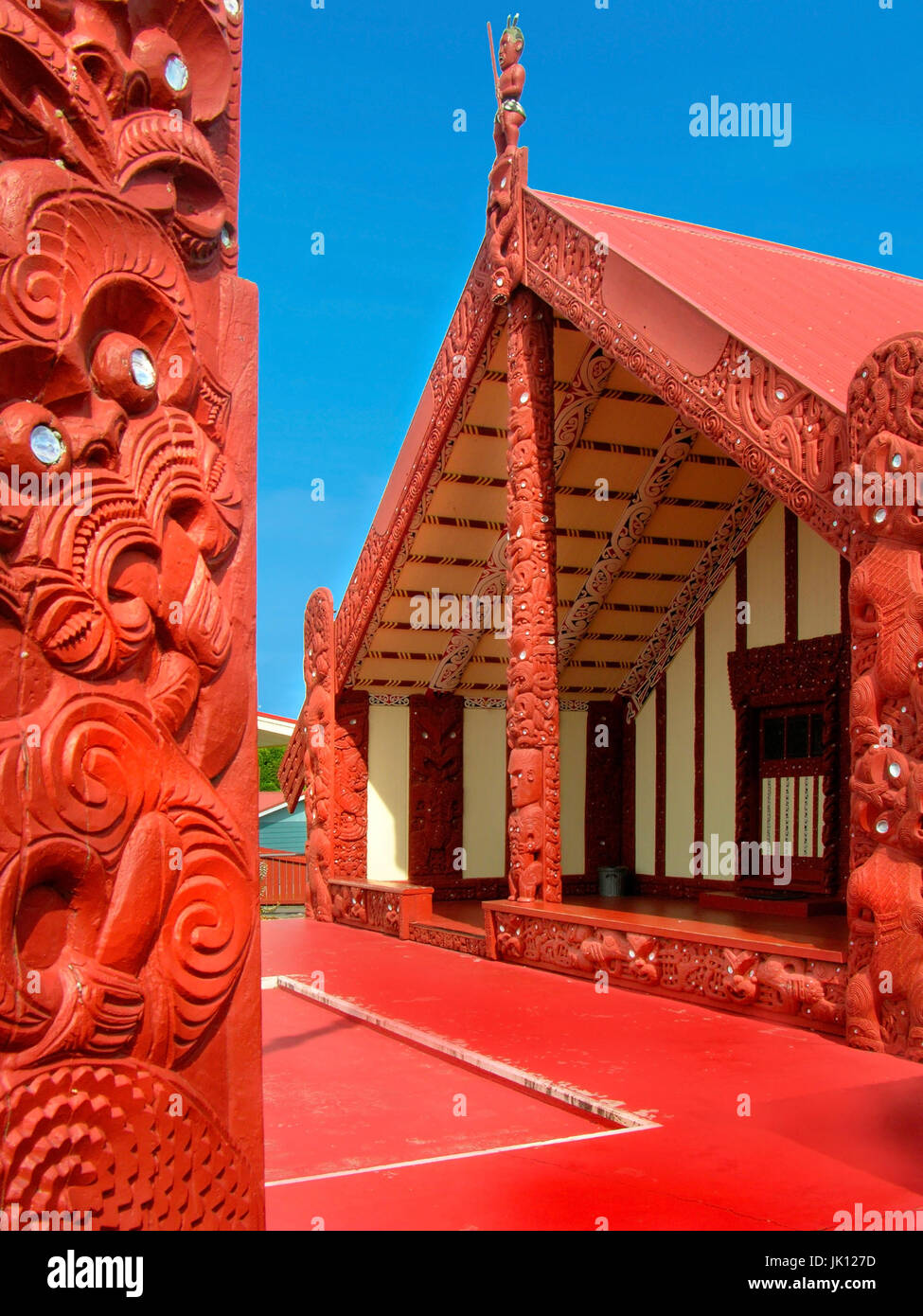 New Zealand, Maori assembly room, Neuseeland - Maori Versammlungsraum ...