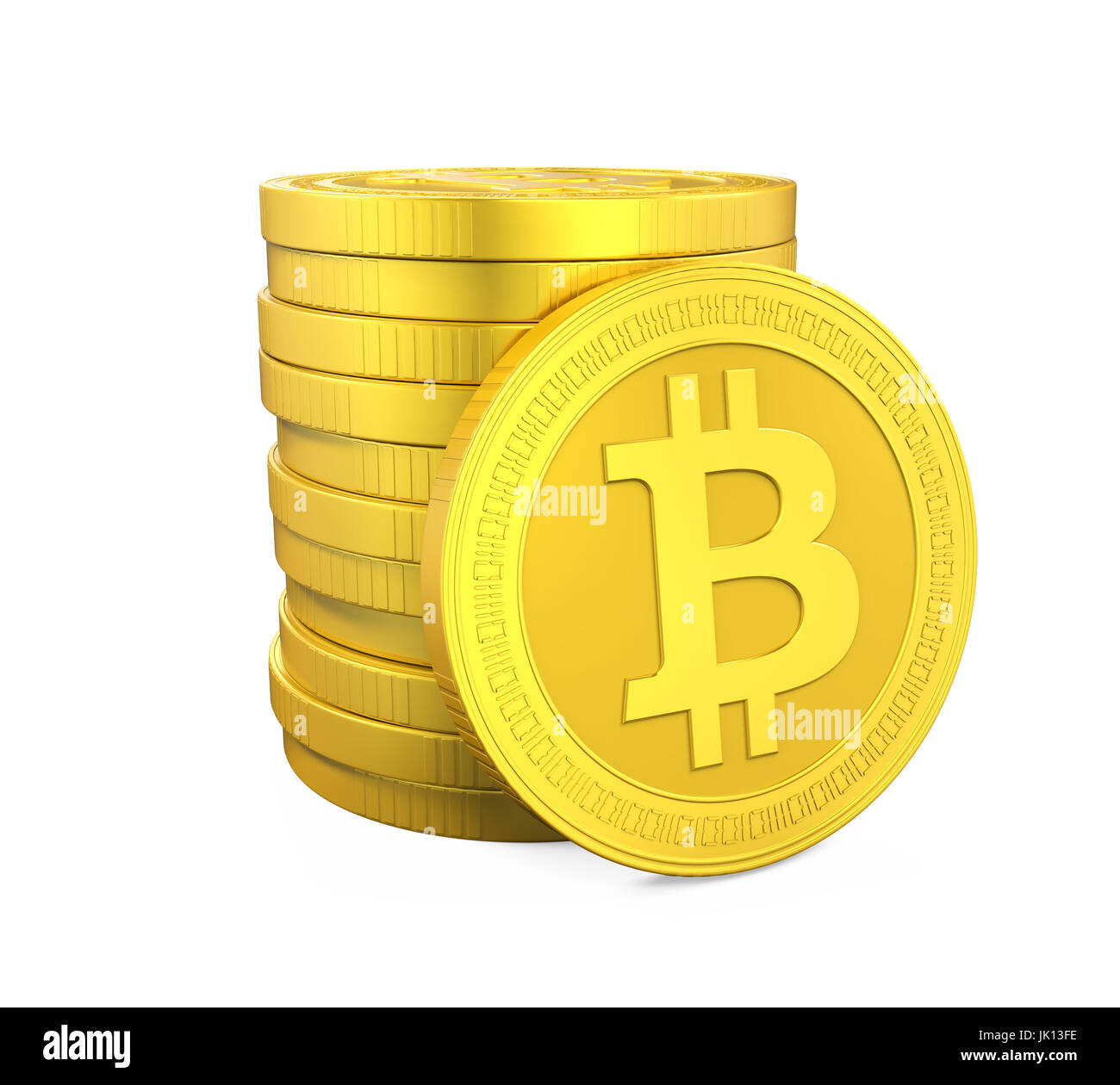 Bitcoin golden physical coin illustration Cut Out Stock Images ...