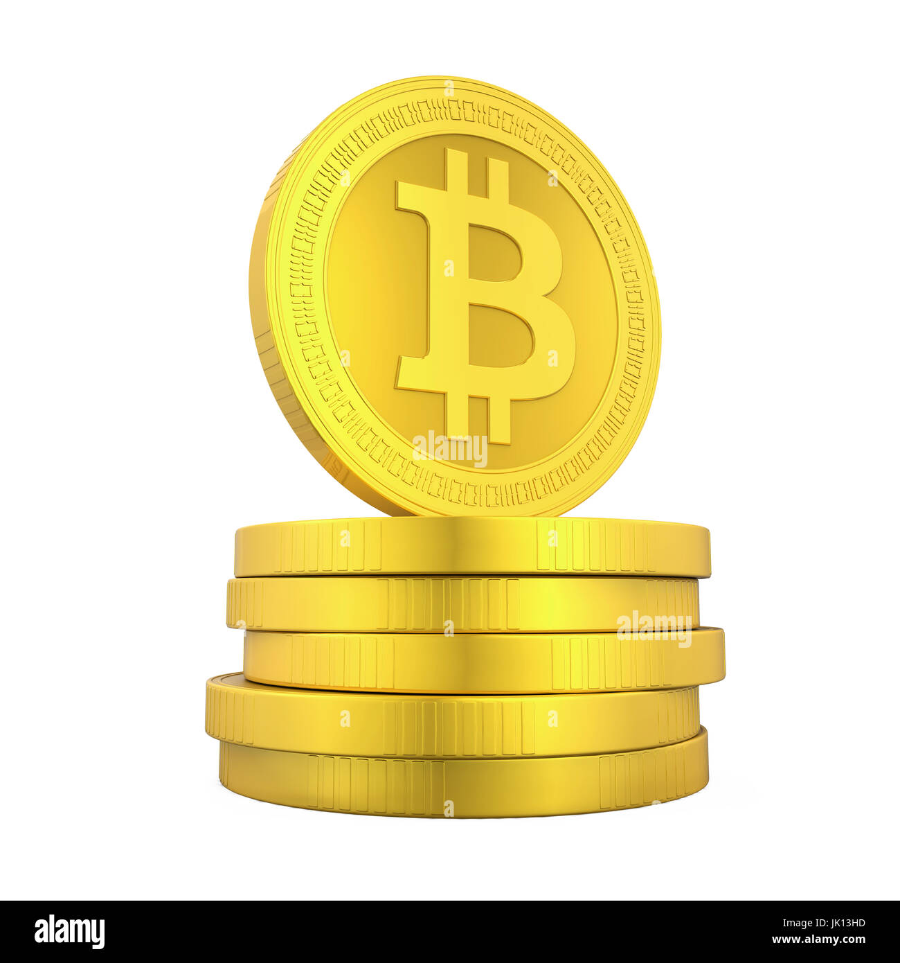 Bitcoin golden physical coin illustration Cut Out Stock Images ...