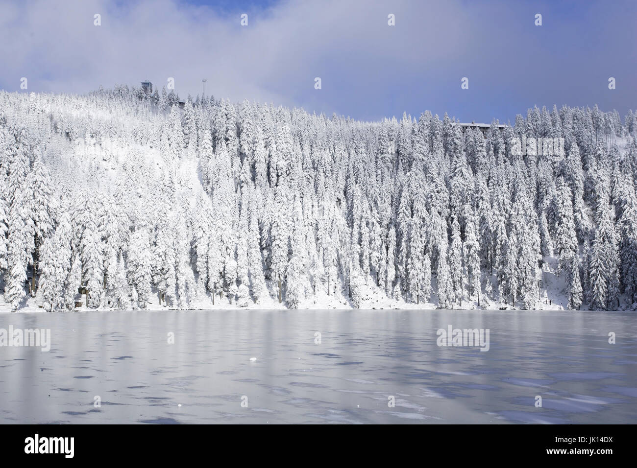 Mummelsee in winter, Black Forest, Baden-Wurttemberg, Mummelsee im ...