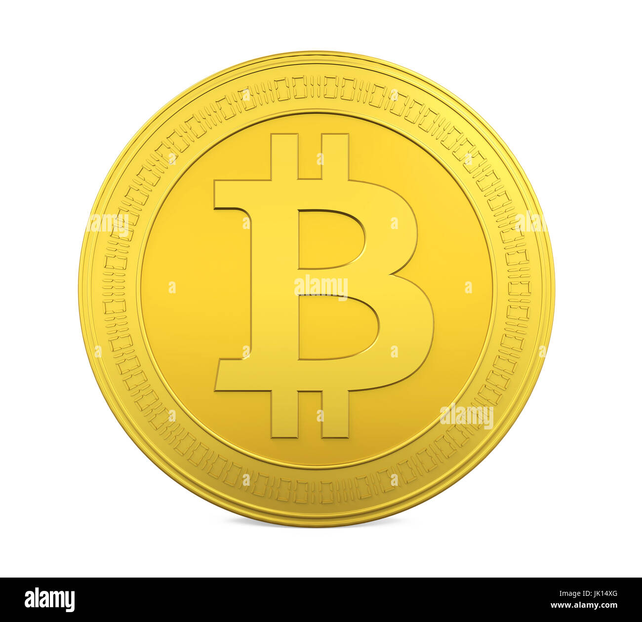 Bitcoin golden physical coin illustration Cut Out Stock Images ...