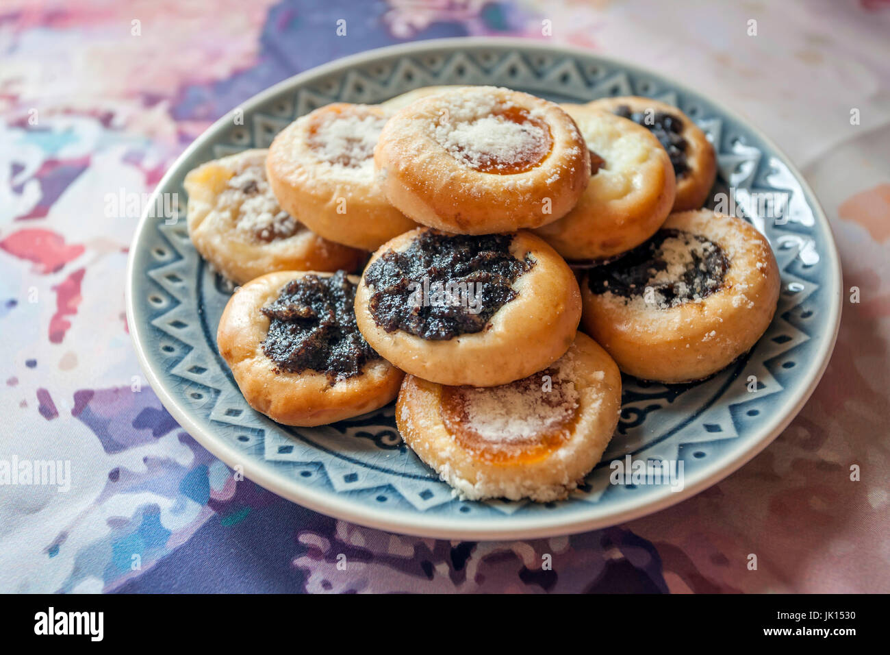 Traditional Czech wedding small round cookies Stock Photo - Alamy