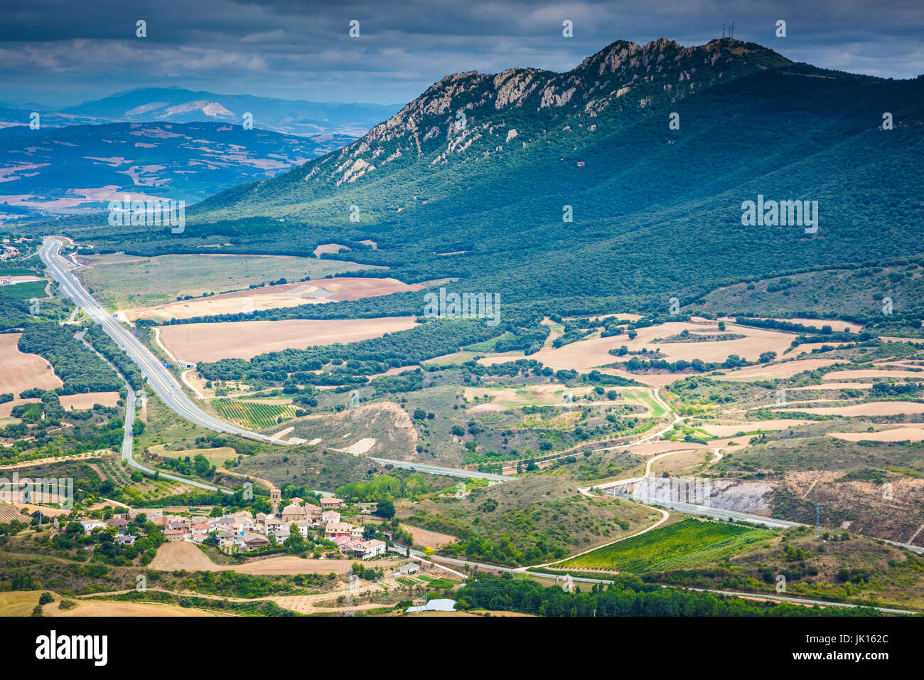 Azqueta y Montejurra. Tierra Estella county. Navarre, Spain, Europe ...
