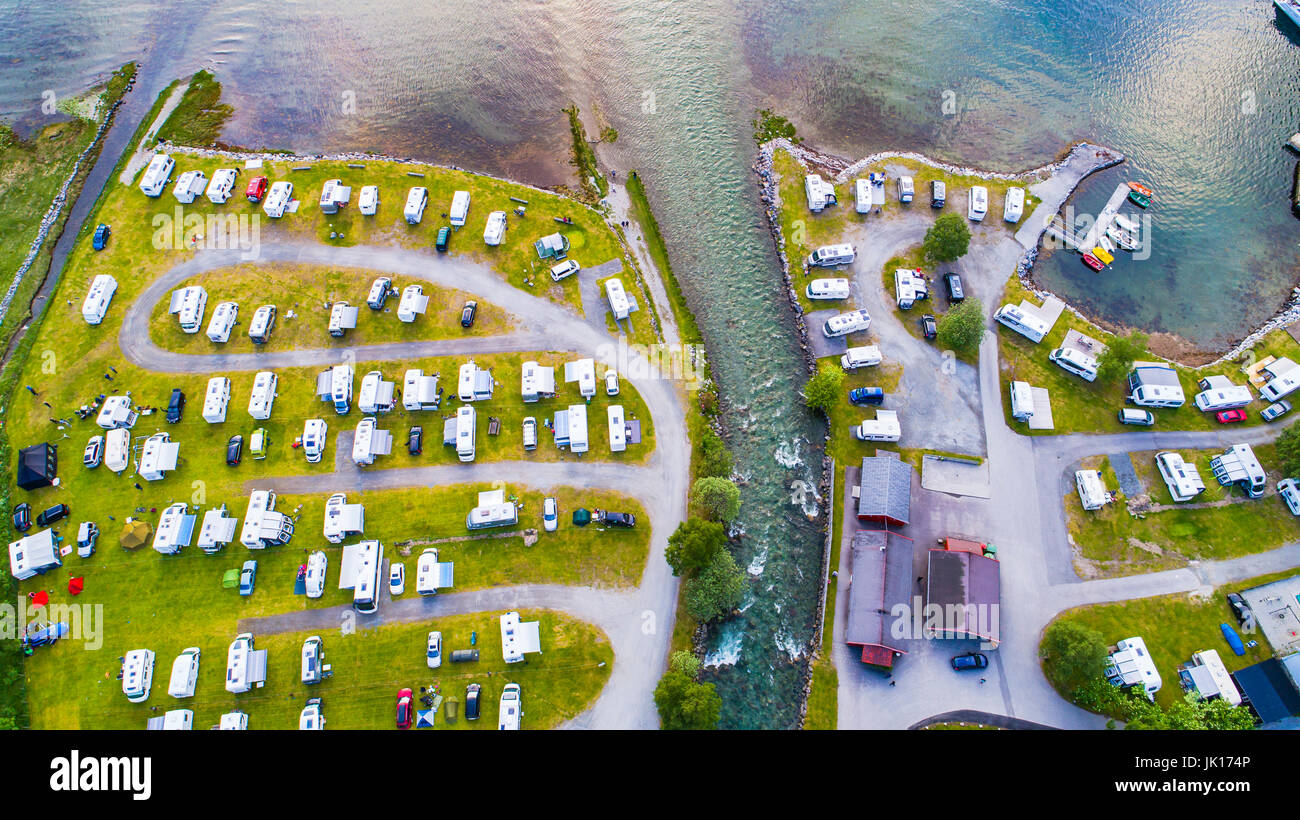 Geiranger camping. Norway Stock Photo - Alamy