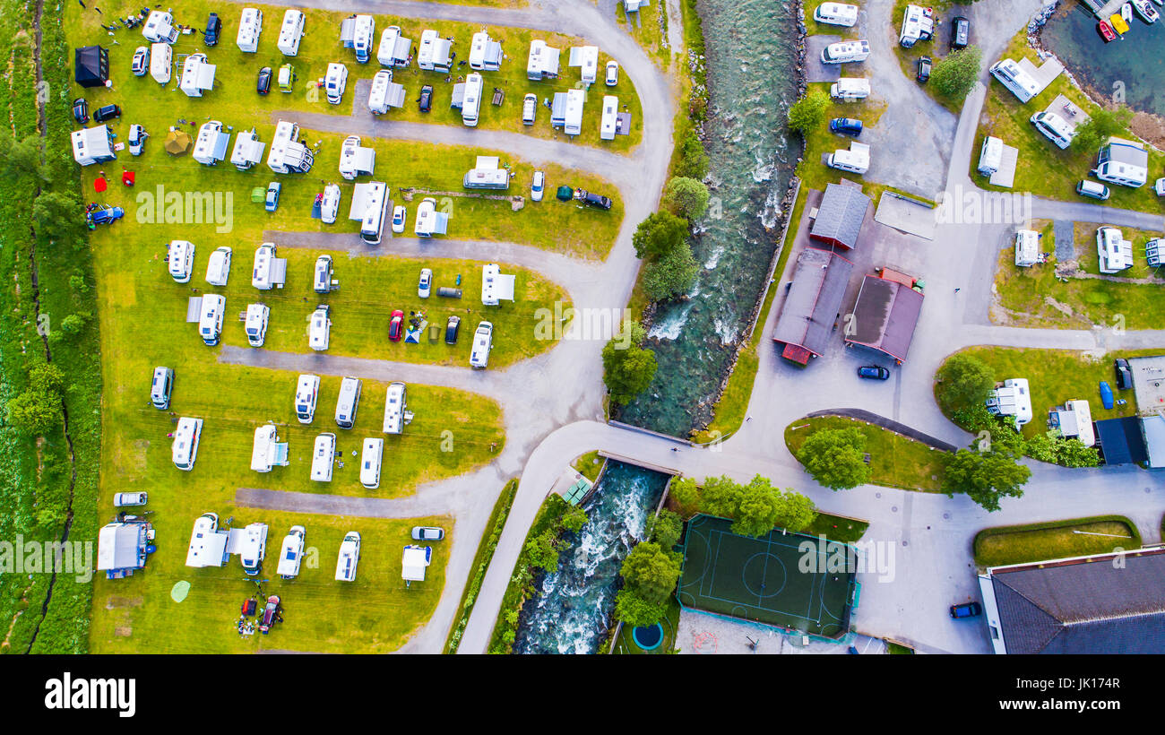 Geiranger camping. Norway Stock Photo - Alamy