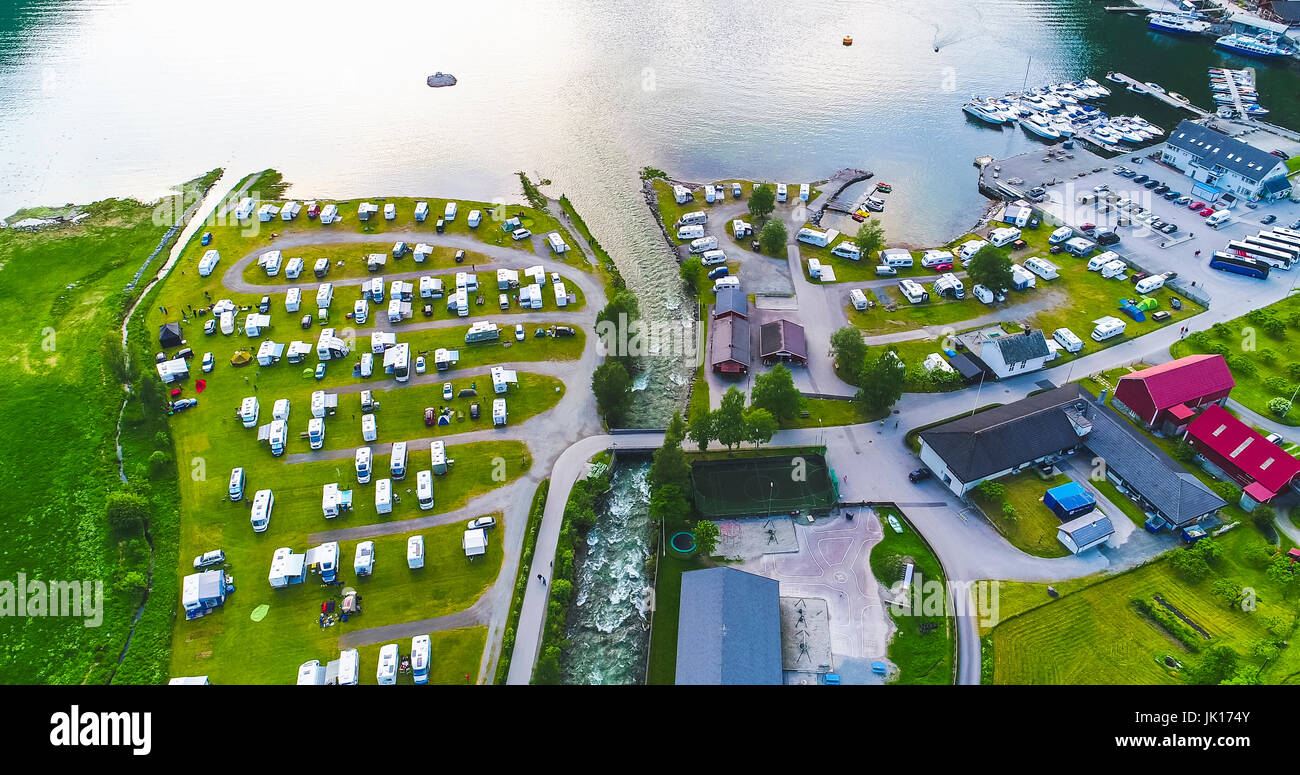 Geiranger camping. Norway Stock Photo - Alamy