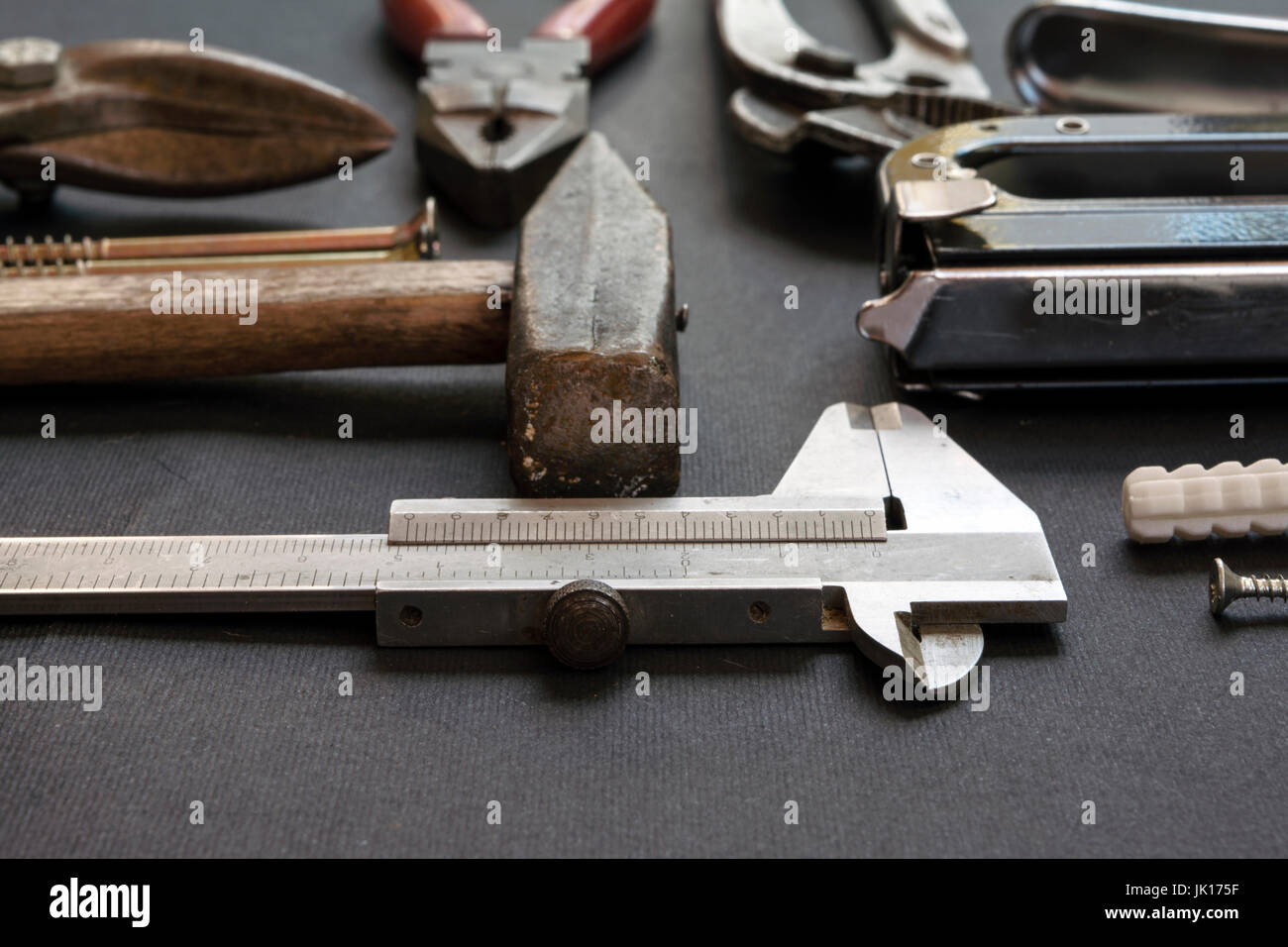 Set tools screws pliers hi-res stock photography and images - Alamy