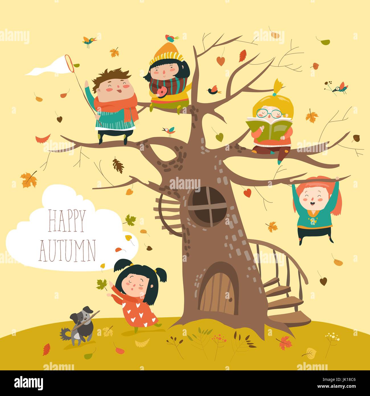 Group active teens Stock Vector Images - Alamy