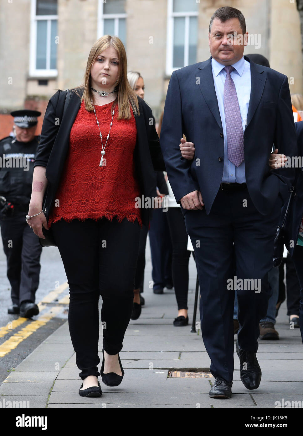 Rebecca Williams, the girlfriend of murder victim Cameron Logan, leaves ...