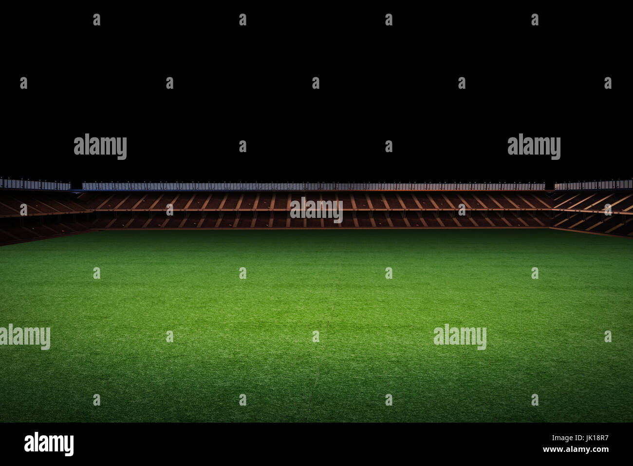 3d rendering empty green field with stadium Stock Photo - Alamy