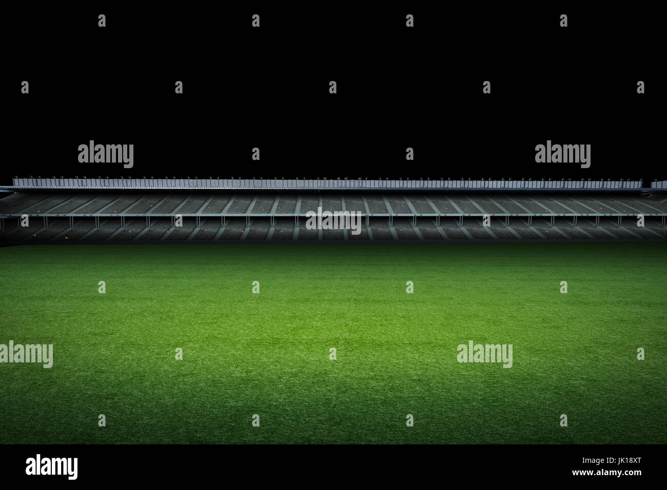 3d rendering empty green field with stadium Stock Photo - Alamy