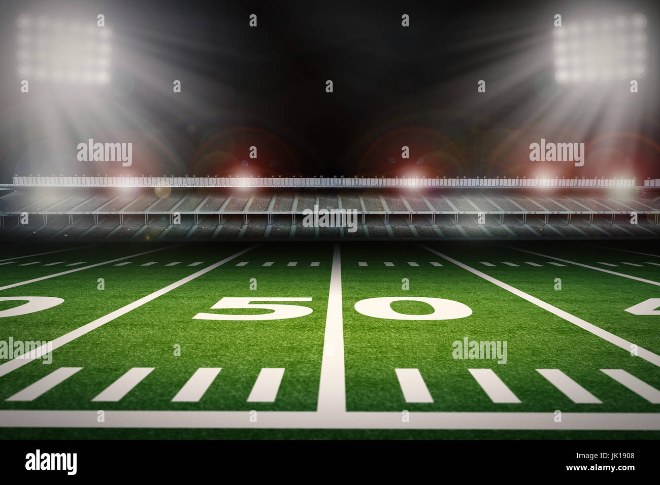 3d rendering empty american football stadium at night Stock Photo - Alamy
