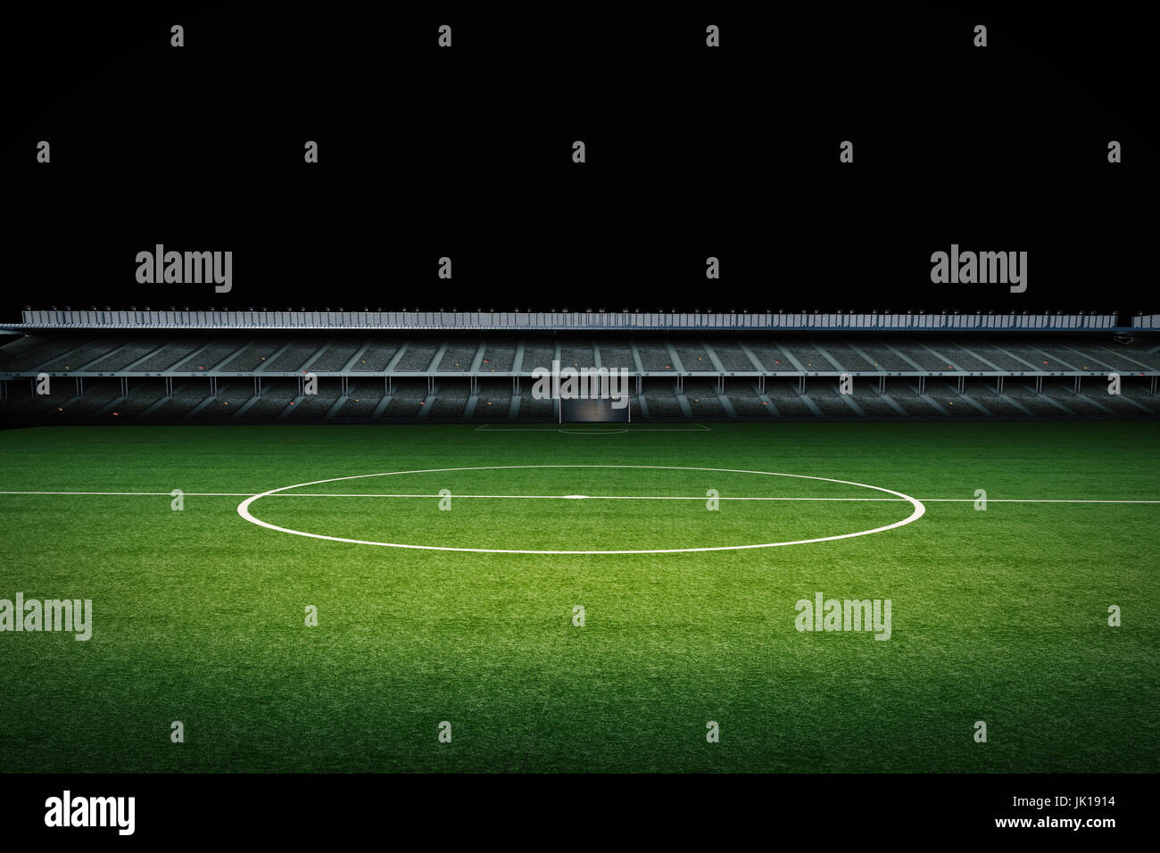 3d rendering empty green field with stadium Stock Photo - Alamy