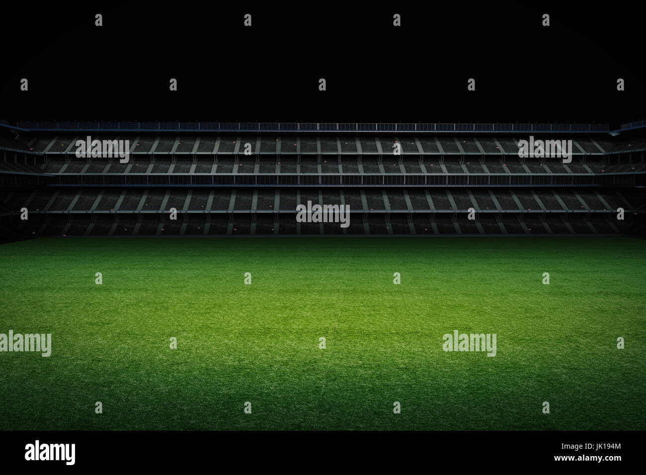 3d rendering empty green field with stadium Stock Photo - Alamy