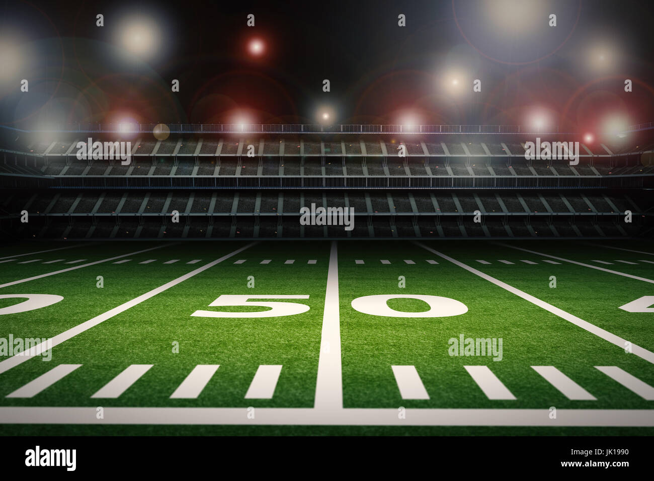 3d rendering empty american football stadium at night Stock Photo - Alamy