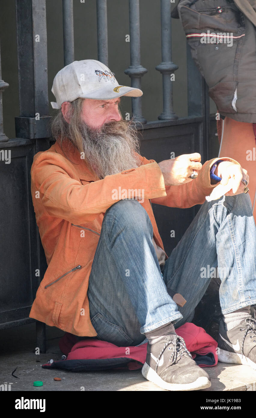 Man with large beard, Seville, Spain Stock Photo - Alamy