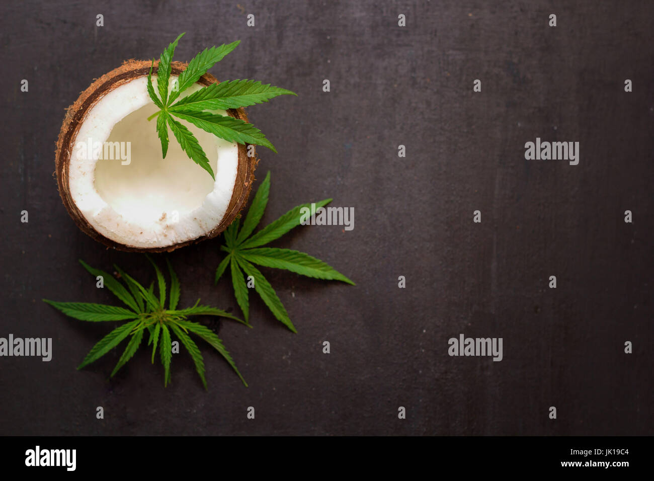 Top view coconut cannabis hi-res stock photography and images - Alamy
