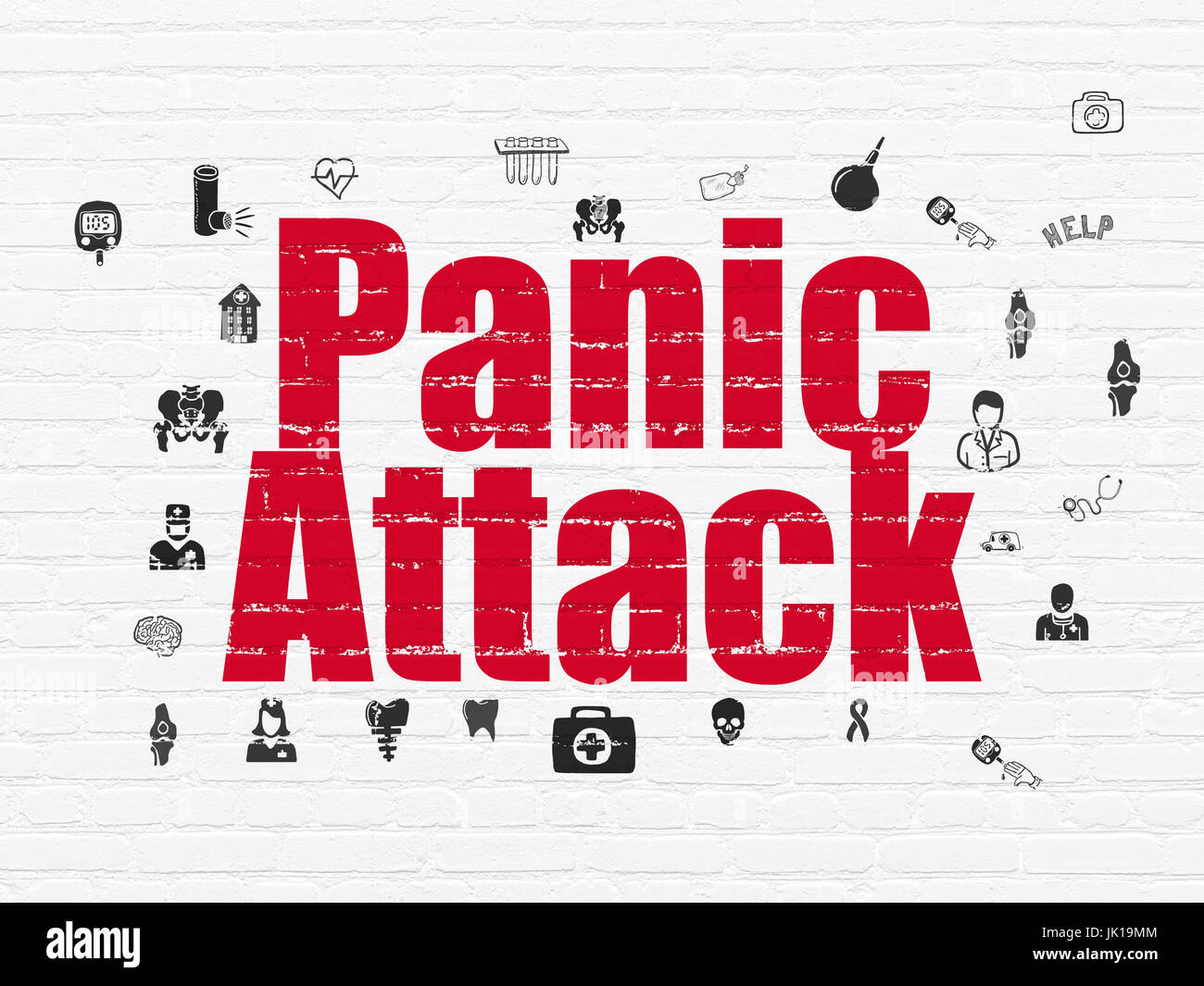 Healthcare concept: Panic Attack on wall background Stock Photo - Alamy