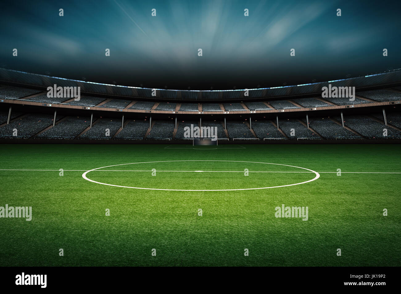 3d rendering stadium with soccer field Stock Photo - Alamy