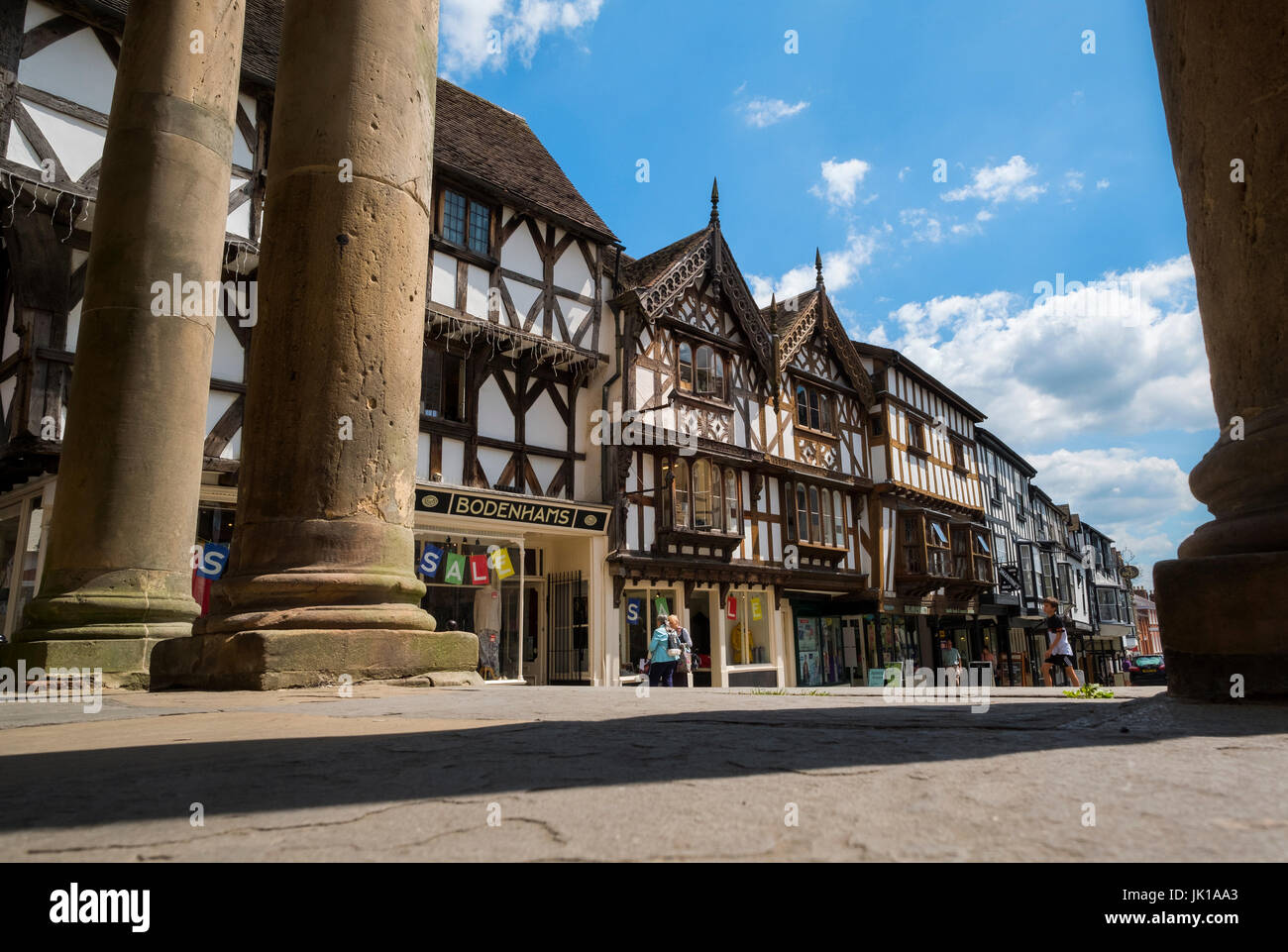 Broad Street from the Buttercross Museum, Ludlow, Shropshire Stock ...