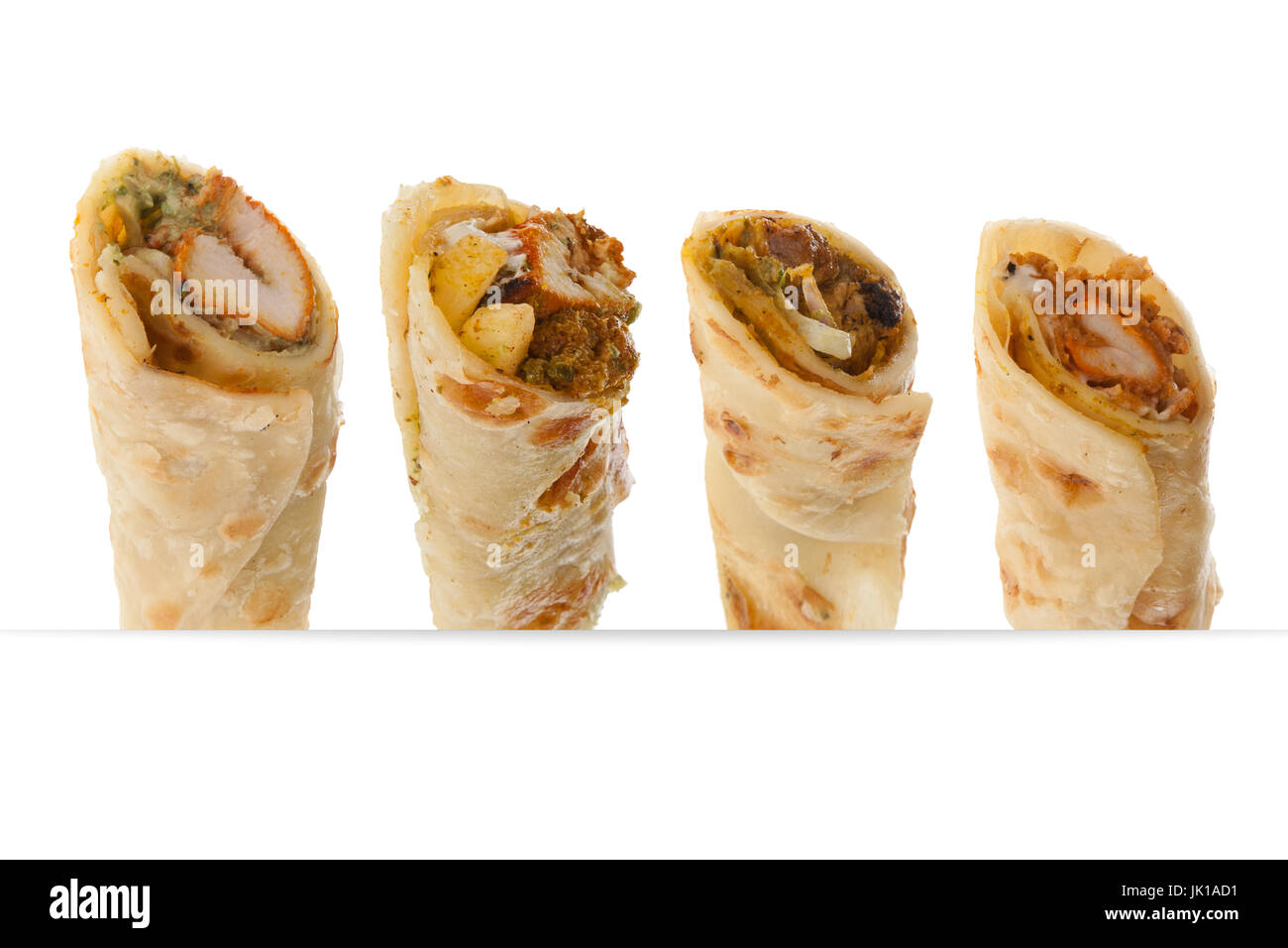 Paratha rolls of different flavours Stock Photo - Alamy