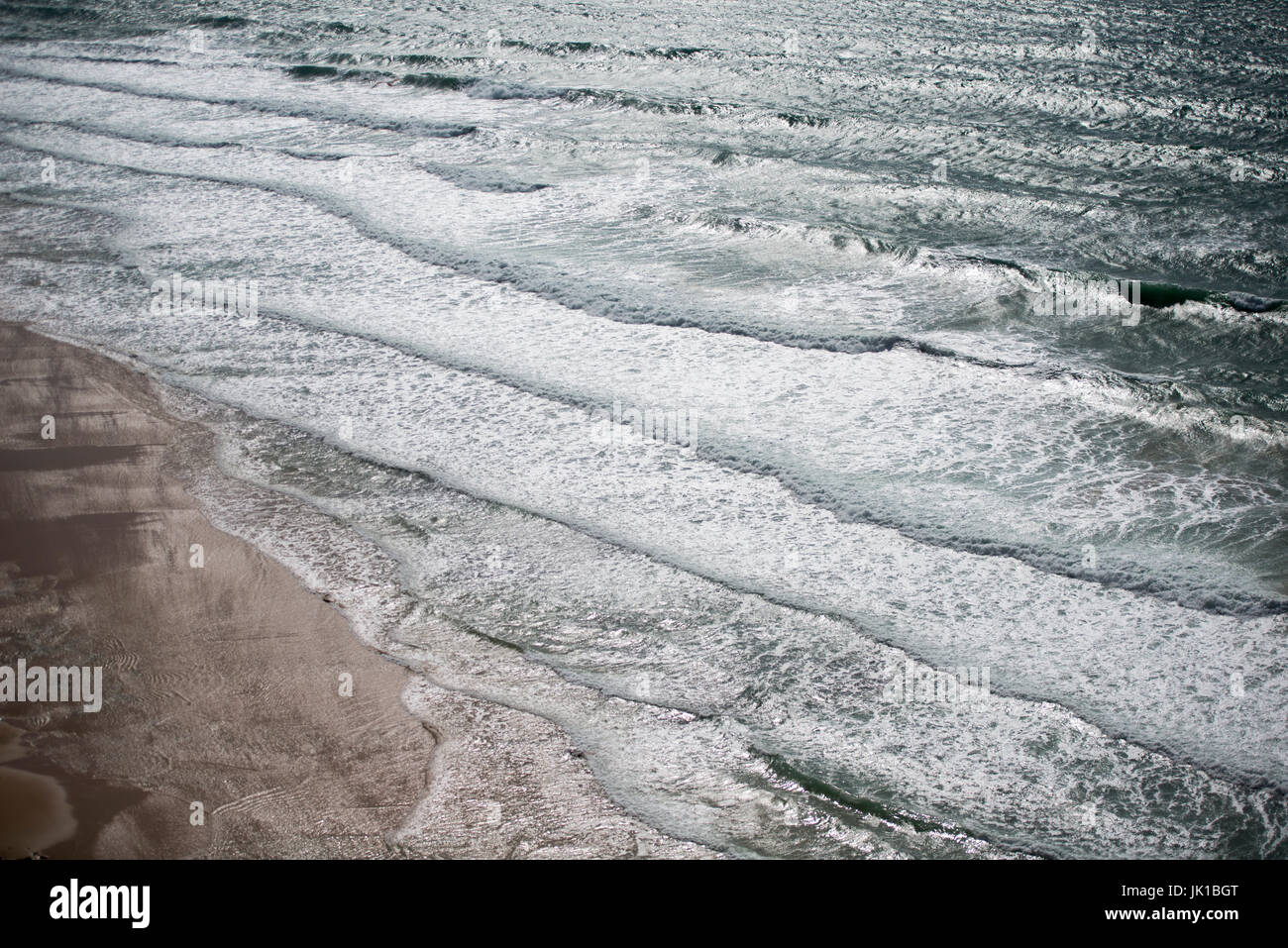 a sea of the atlantic osean at the coast at the village of Luz at the ...