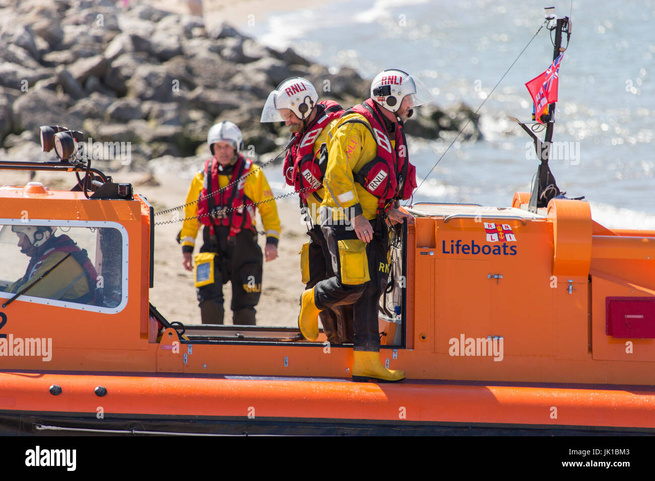 The RNLI Rescue Hovercraft on Morecambe Bay during a training exercise ...