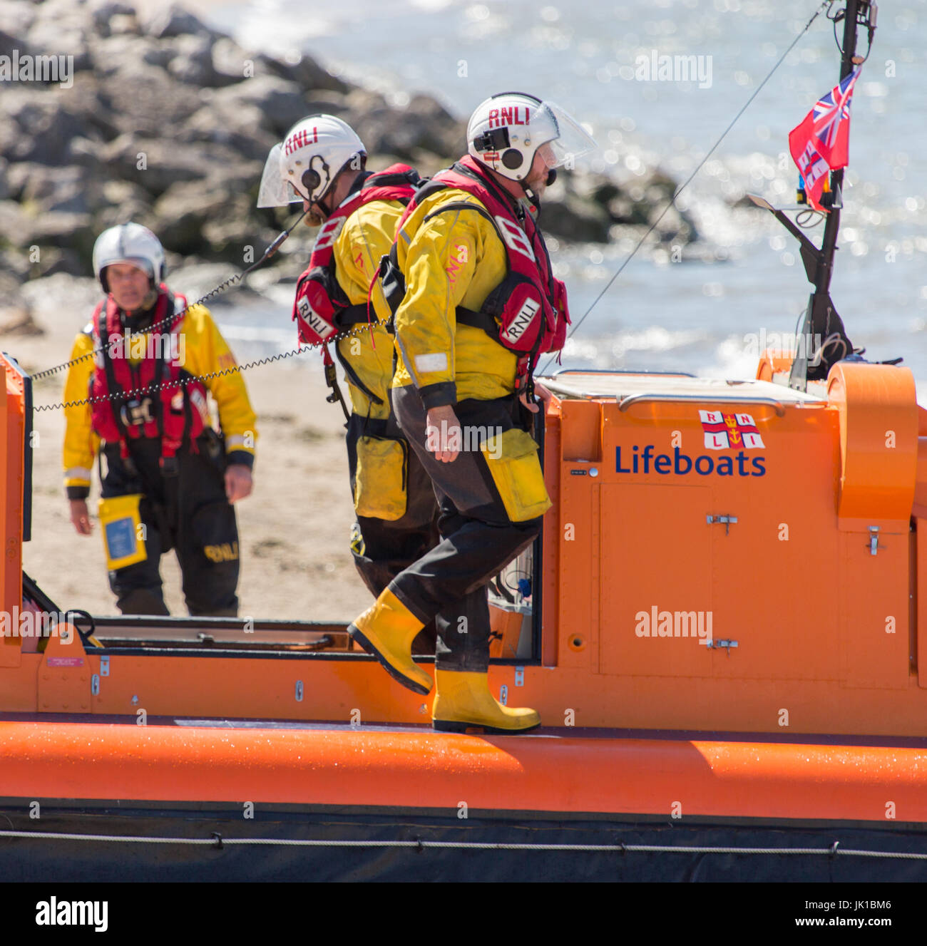 The RNLI Rescue Hovercraft on Morecambe Bay during a training exercise ...
