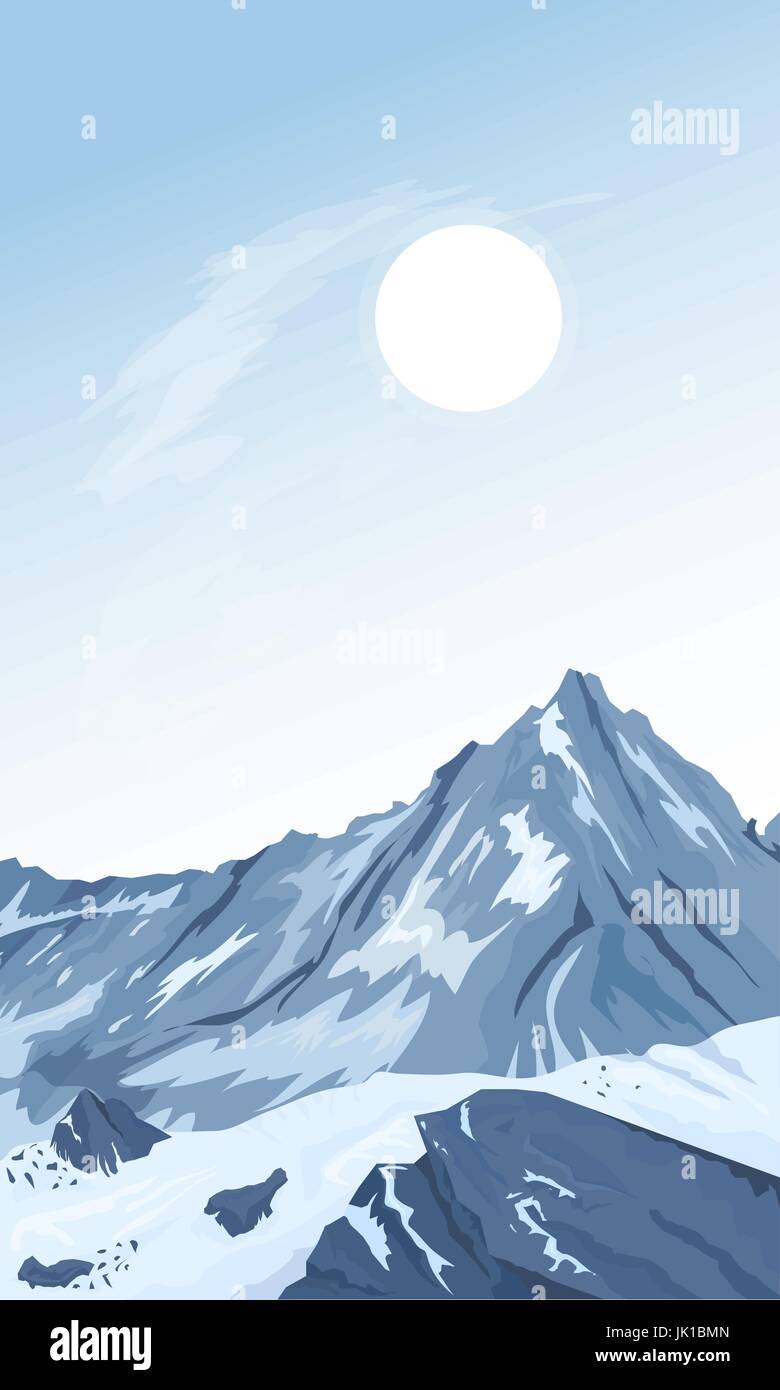 Vertical view mountain sky Stock Vector Images - Alamy