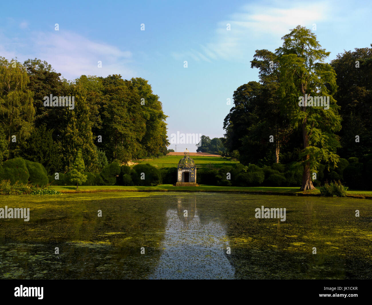 The Lake at Melbourne Hall in South Derbyshire England UK a stately ...