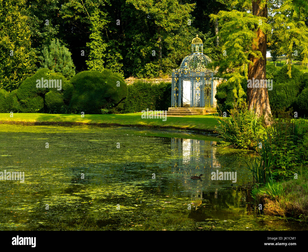 The Lake at Melbourne Hall in South Derbyshire England UK a stately ...