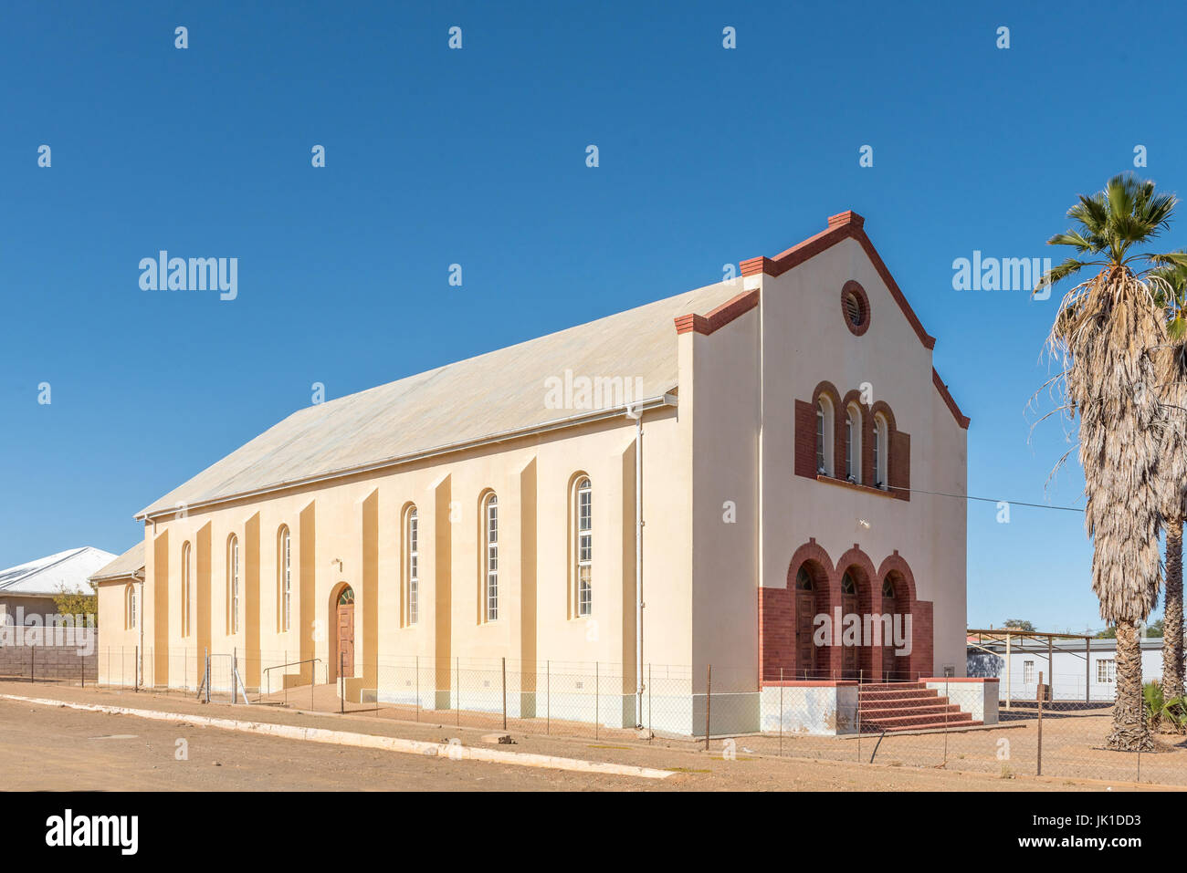 KARASBURG, NAMIBIA - JUNE 13, 2017: The first building of the Dutch ...