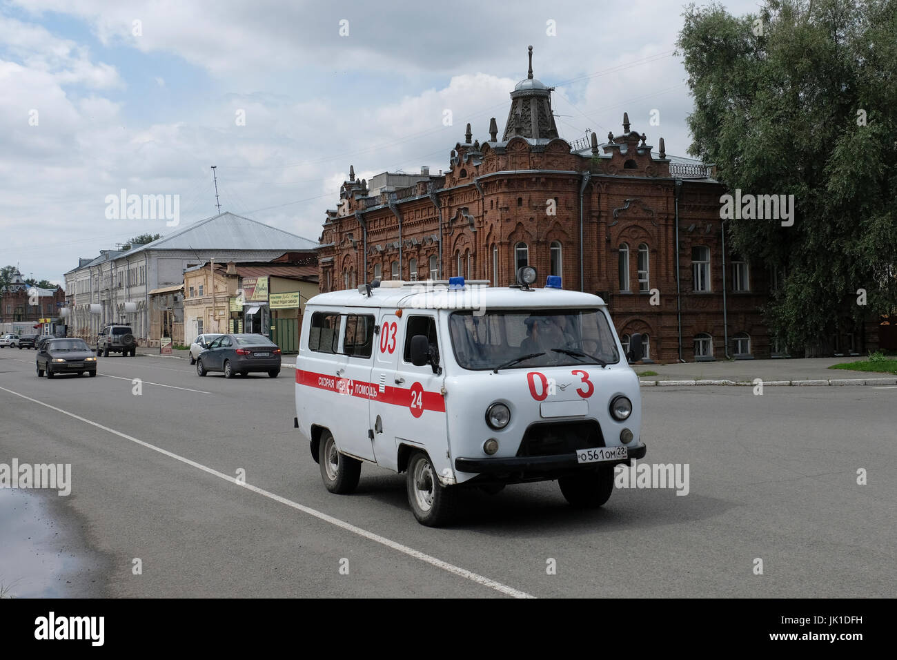 An old UAZ-452 off-road van produced at the Ulyanovsk Automobile Plant ...