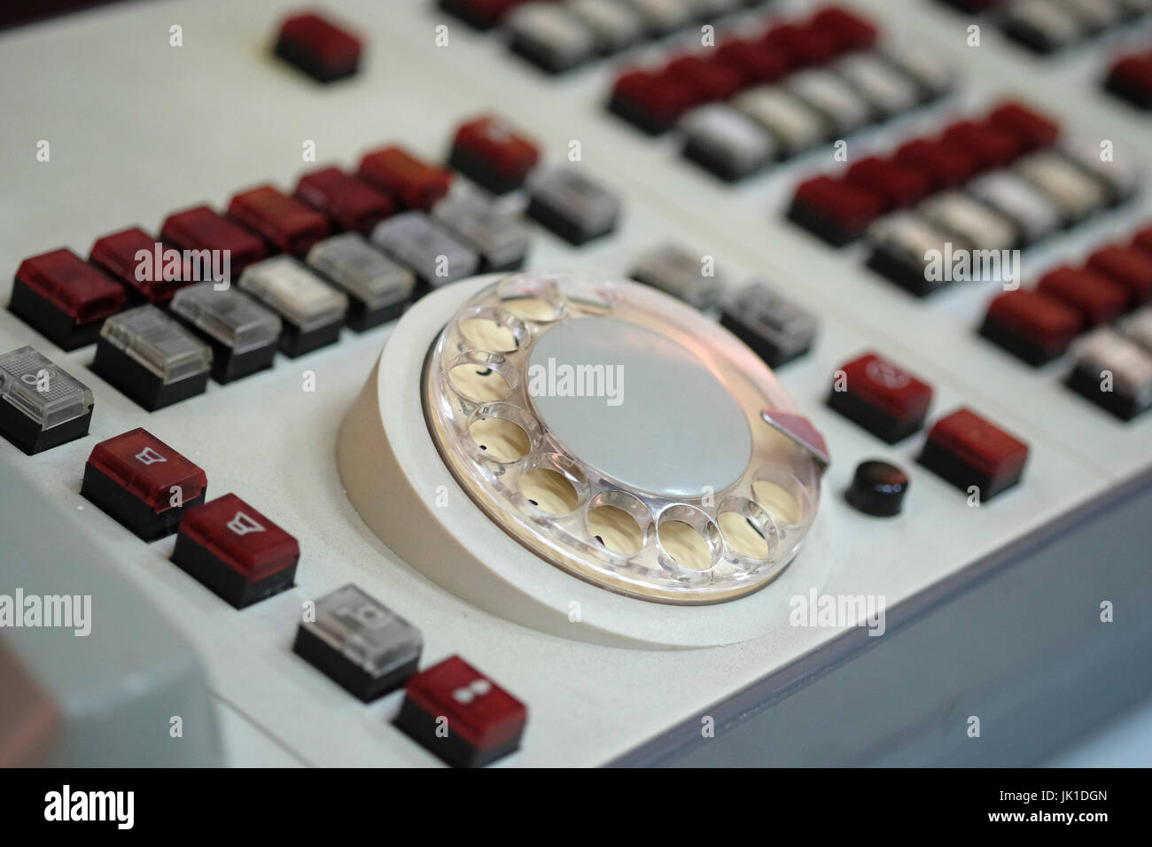 An old rotary telephone console Stock Photo - Alamy