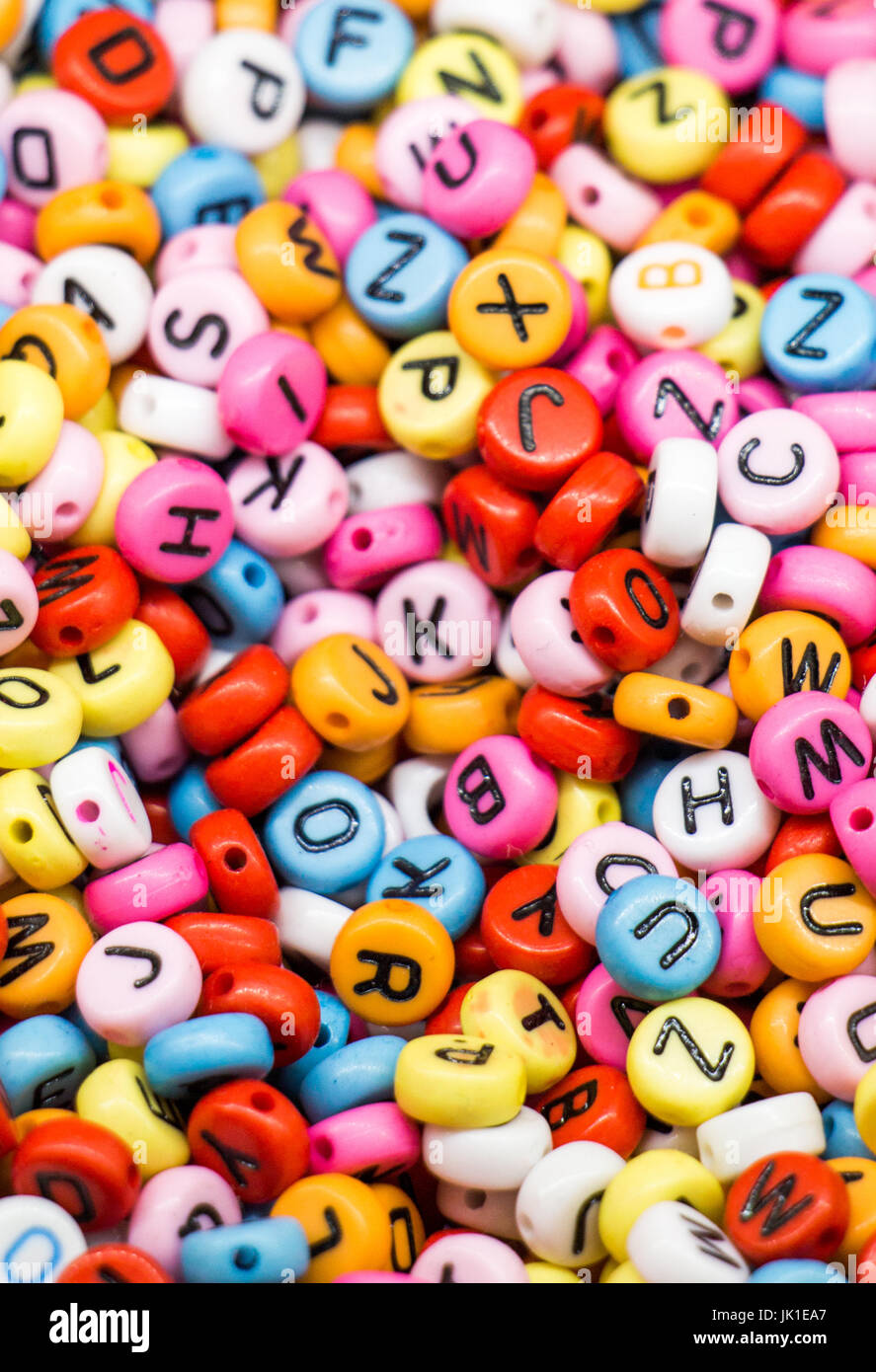 Colorful alphabet letter cubes in view Stock Photo - Alamy