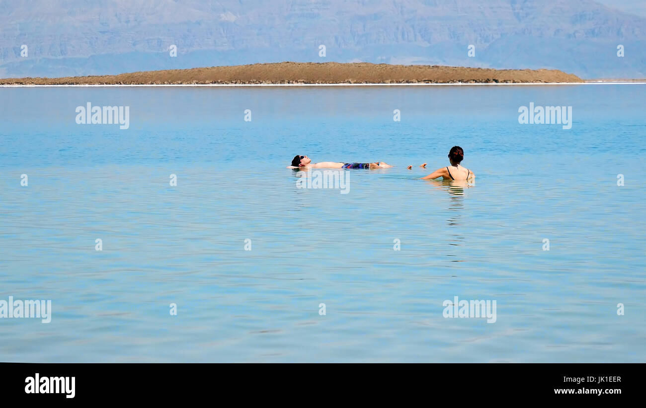 Bathing in the Dead Sea Stock Photo - Alamy