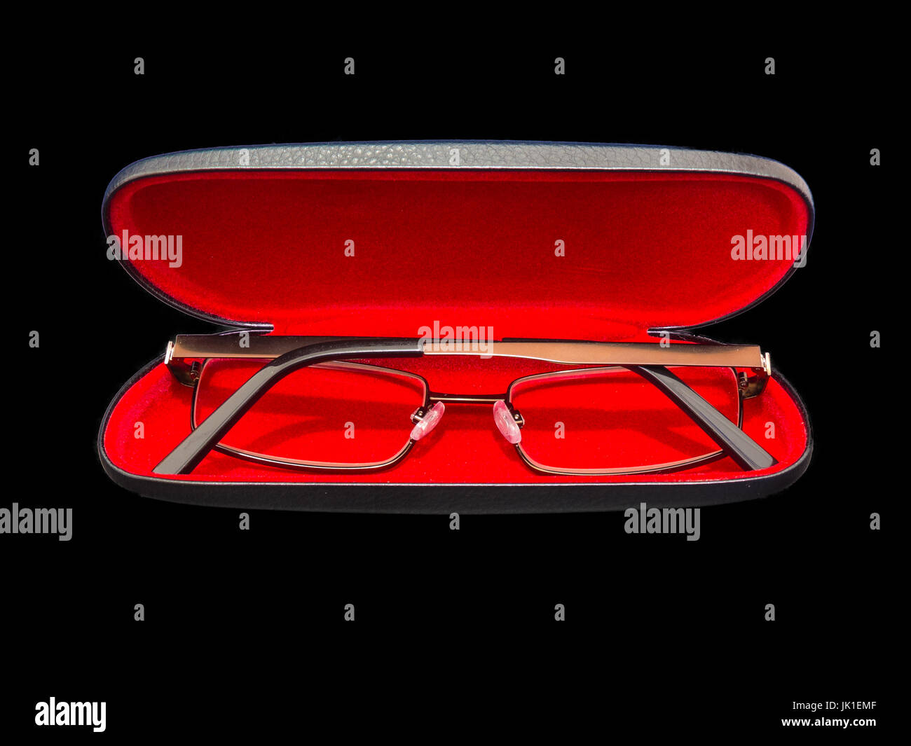 Gold Framed Spectacles in a red velvet lined hard shell case. All ...