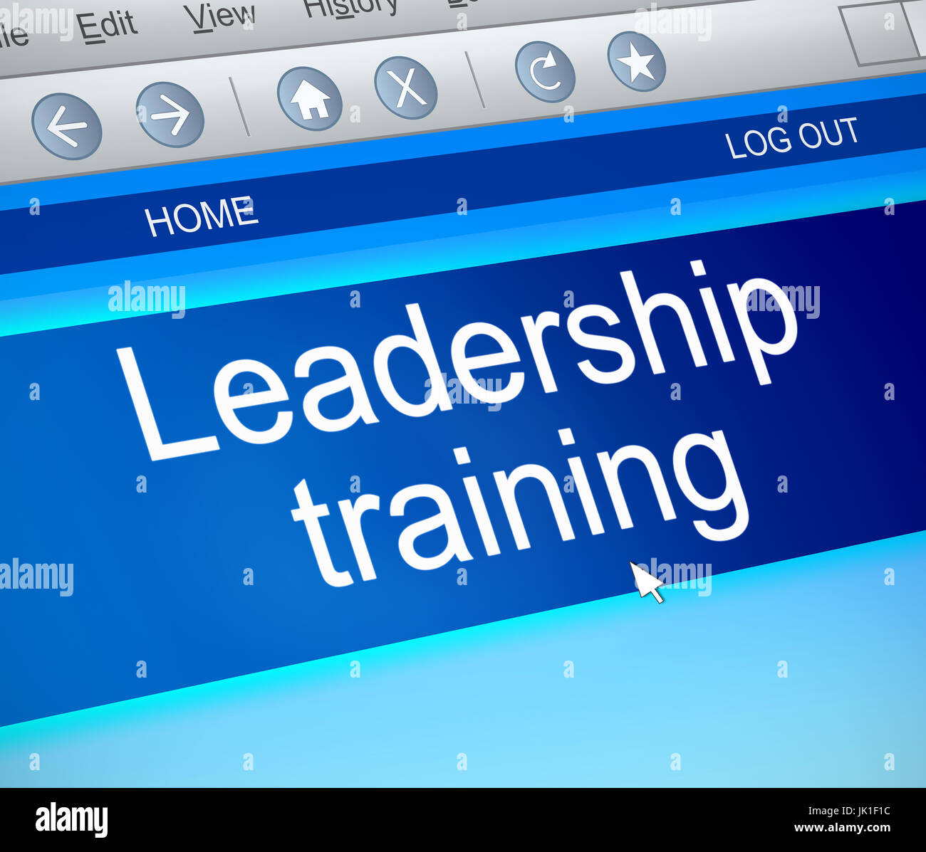 3d Illustration depicting a computer screen capture with a leadership ...