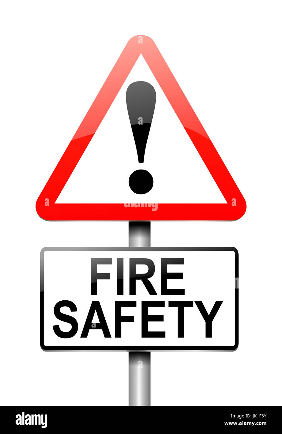 3d Illustration depicting a warning sign with a fire safety concept ...