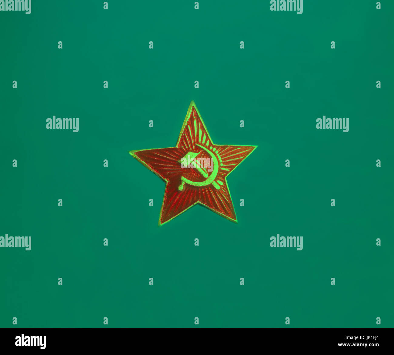 Soviet (ussr) star on green background Stock Photo - Alamy