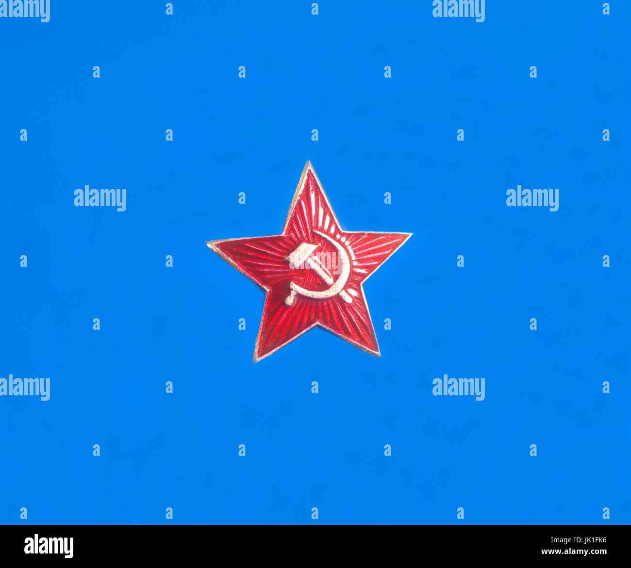 Soviet (ussr) star on blue background Stock Photo - Alamy