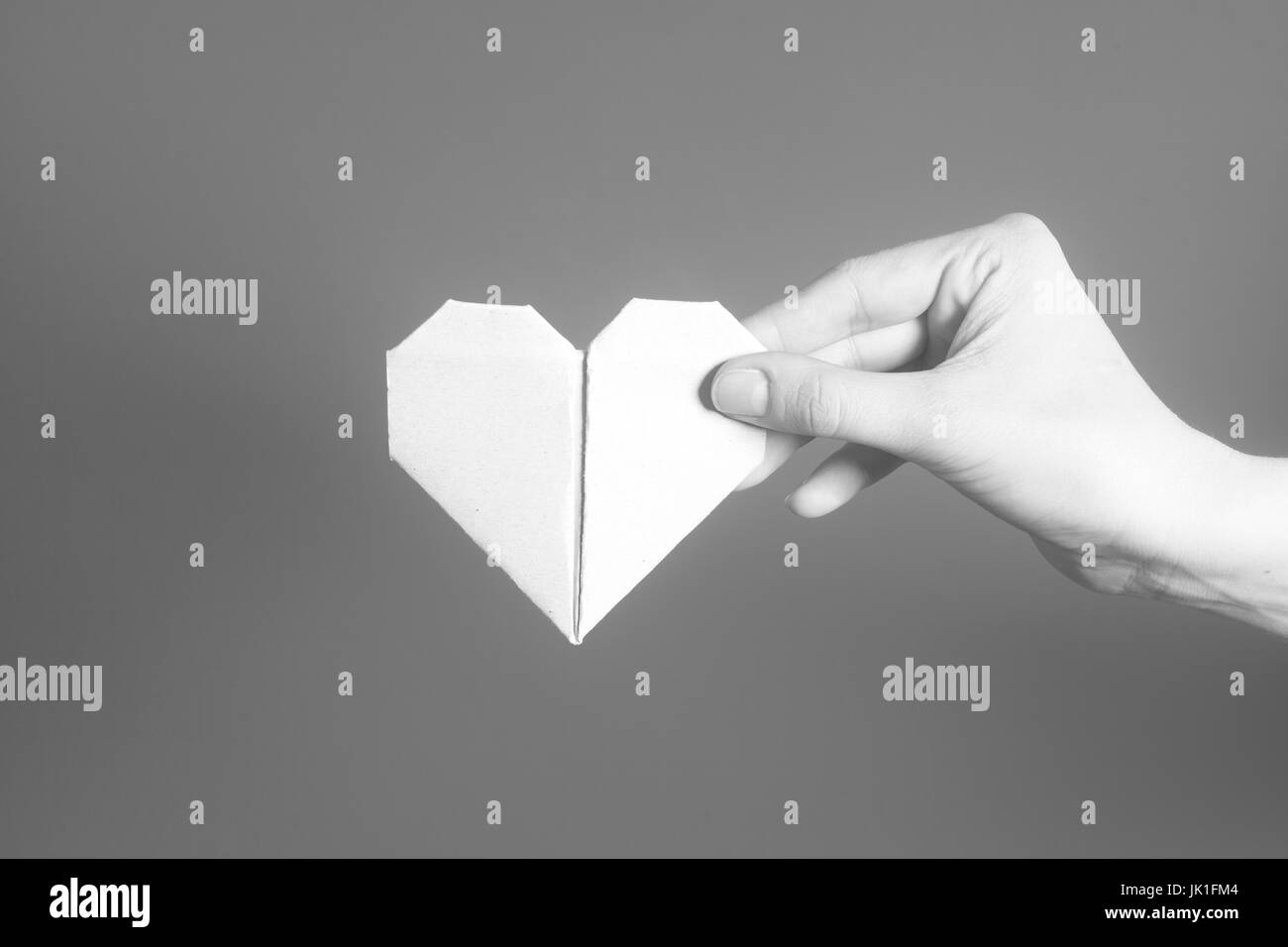 Cutout paper heart Black and White Stock Photos & Images - Alamy