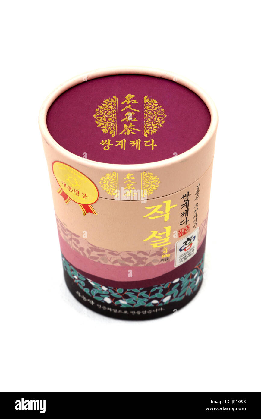 Korean Green Tea Jakseol packaging Stock Photo - Alamy