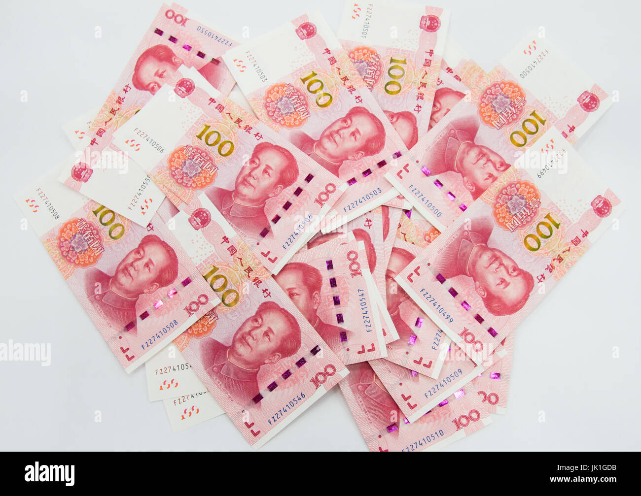 Background consisting of many Chinese 100 RMB Yuan notes Stock Photo ...
