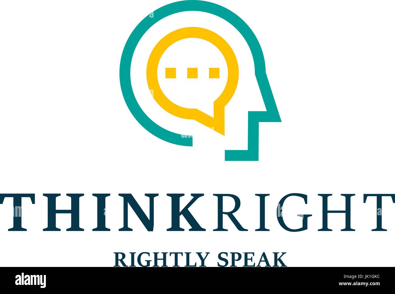 Discussion Club vector unusual logo. People head linear style think ...